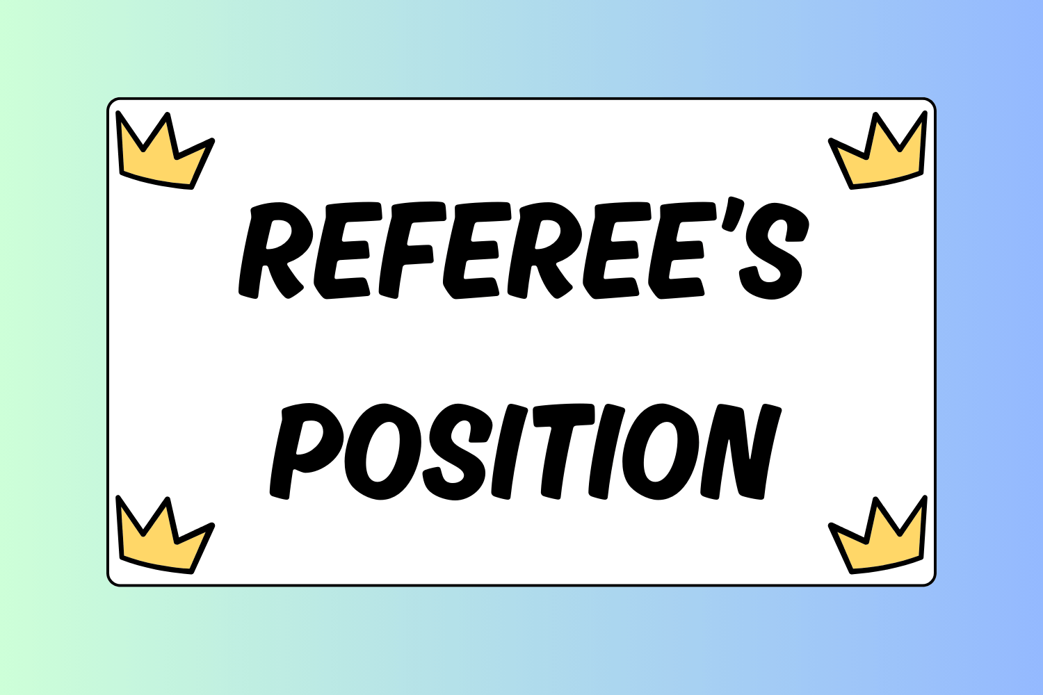 How To Start In Referee’s Position In Wrestling